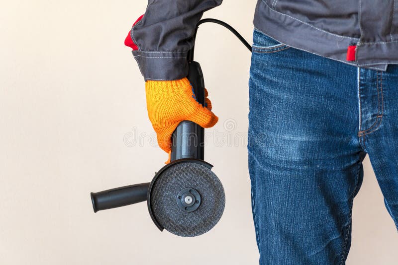 Disc Grinder. Grinder in the Hand Worker Stock Photo - Image of machine ...