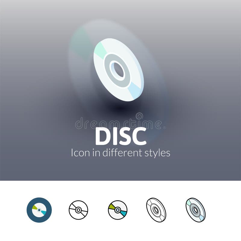 Disc Icon in Different Style Stock Vector - Illustration of button ...