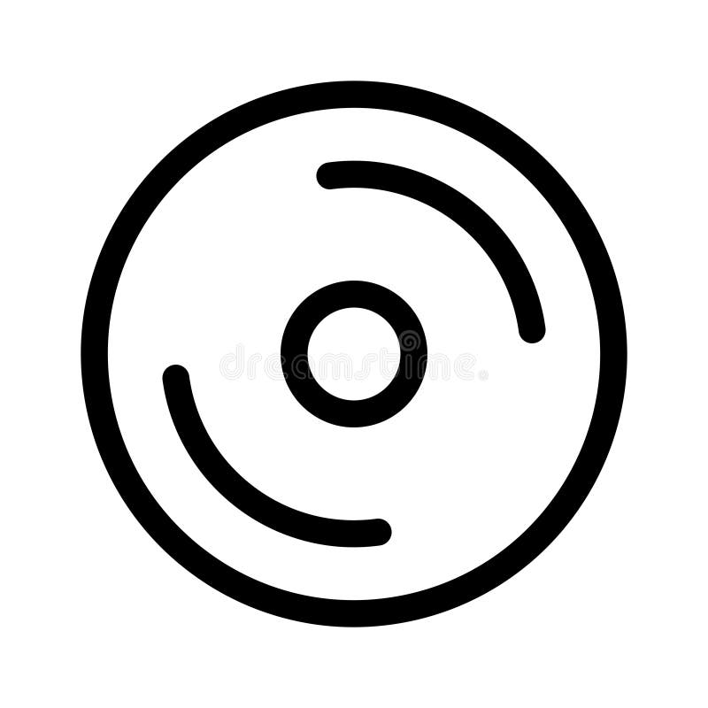 Disc Icon Line Isolated on White Background. Black Flat Thin Icon on ...