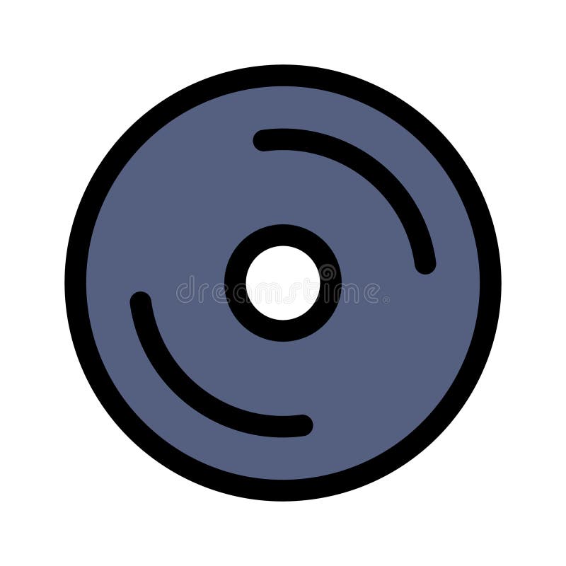 Disc Icon Line Isolated on White Background. Black Flat Thin Icon on ...