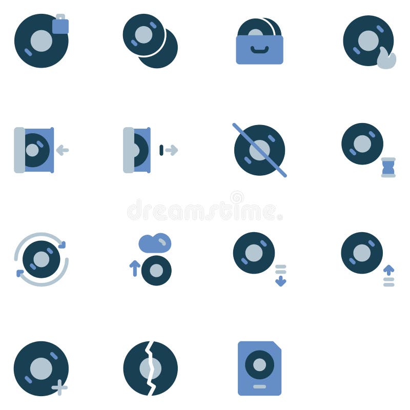 Disc Icon Set Design Part 2. Perfect for Application, Web, Logo and ...