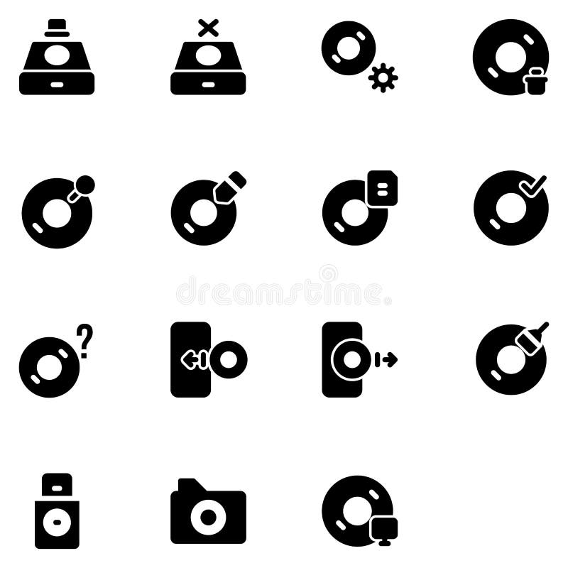 Disc Icon Set Design Part 1. Perfect for Application, Web, Logo and ...
