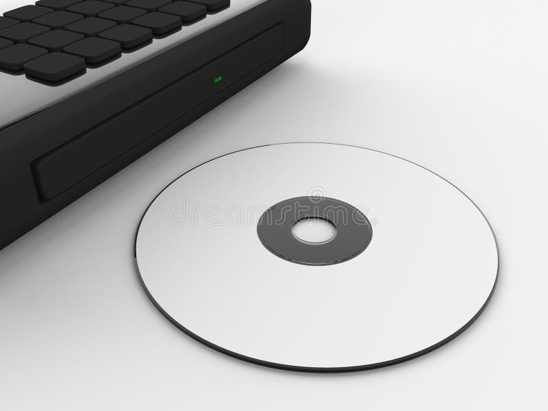 Disc and Laptop tray stock illustration. Illustration of close - 16401352