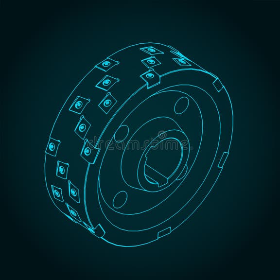 Disc mill cutter blueprint stock vector. Illustration of metal - 318379523