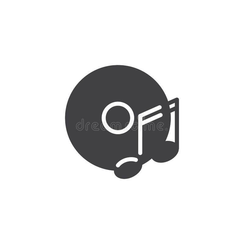 Disc and Music Note Vector Icon Stock Vector - Illustration of logo ...