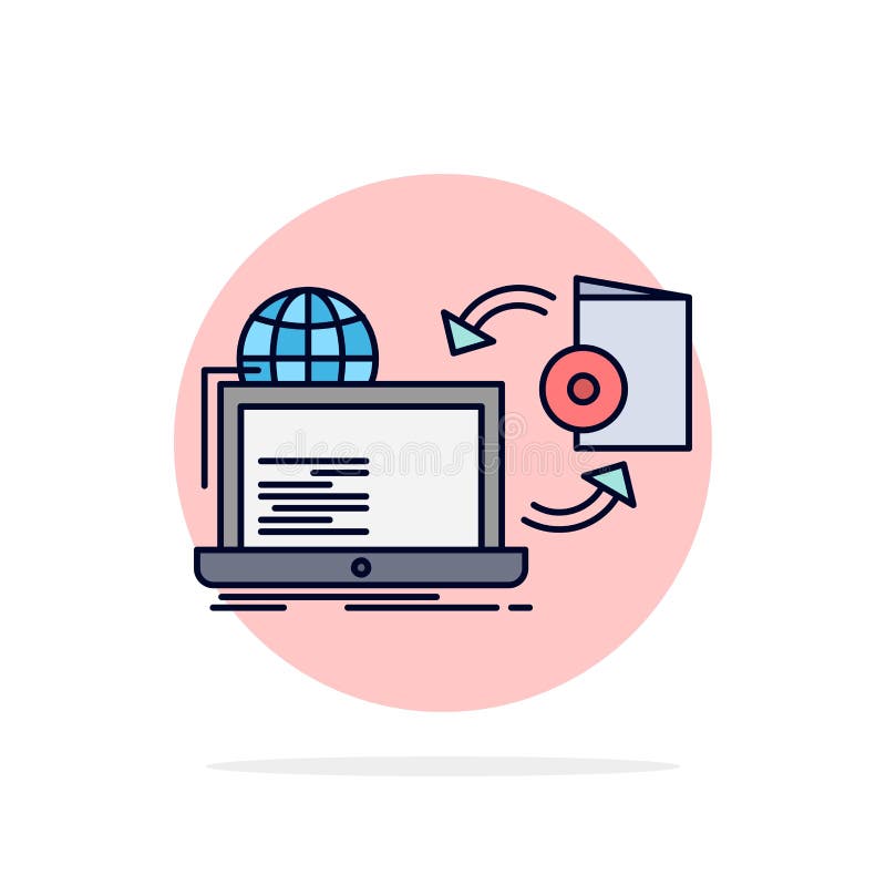 Disc, Online, Game, Publish, Publishing Flat Color Icon Vector Stock ...