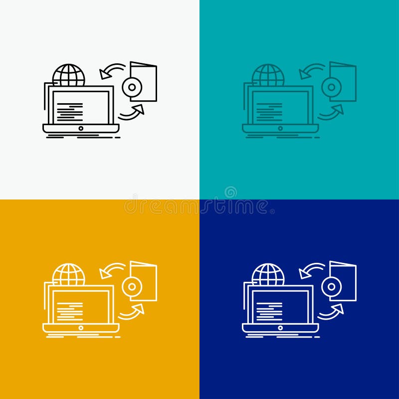 Disc, Online, Game, Publish, Publishing Icon Over Various Background ...