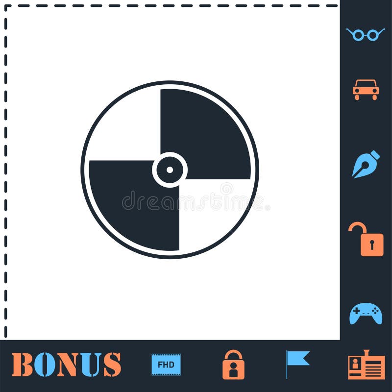 Disc icon flat stock vector. Illustration of burn, interface - 146643443