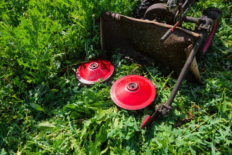 Walk-behind Tractor with Plow Makes Furrow in Soil Stock Photo - Image ...