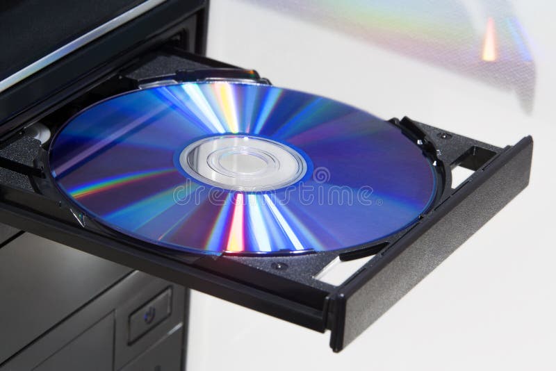 Disc in Player of a Desktop Computer Stock Photo - Image of circle ...