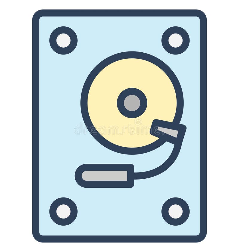 Disc Player, Hard Disk Isolated Vector Icon that Can Be Easily Edited ...