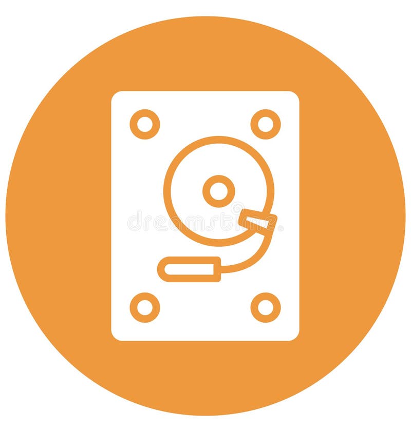 Disc Player, Hard Disk Isolated Vector Icon that Can Be Easily Edited ...