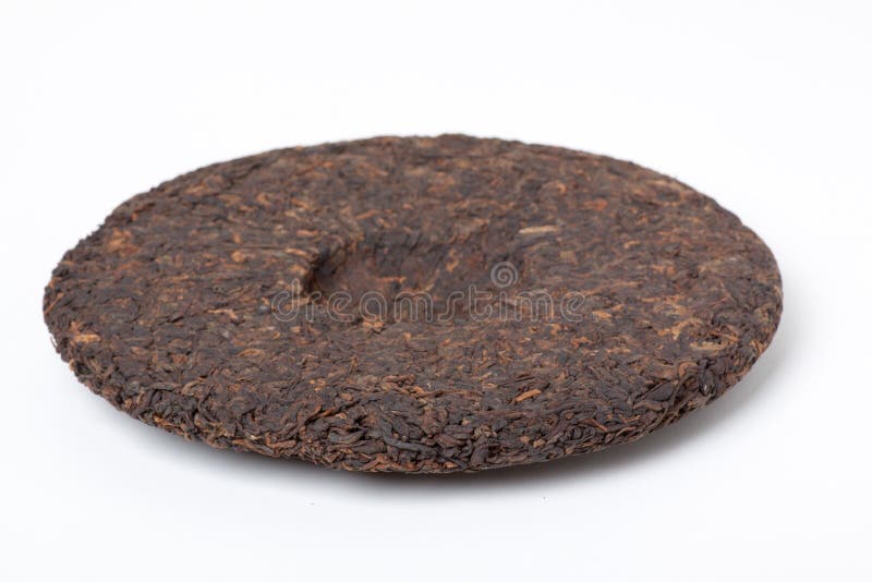 Disc of Puer Tea Isolated on a White Background Stock Image - Image of ...
