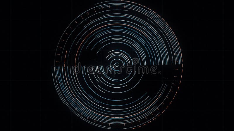 Disc Shaped Graphic Object with Internal Lines. Animation. Abstract ...