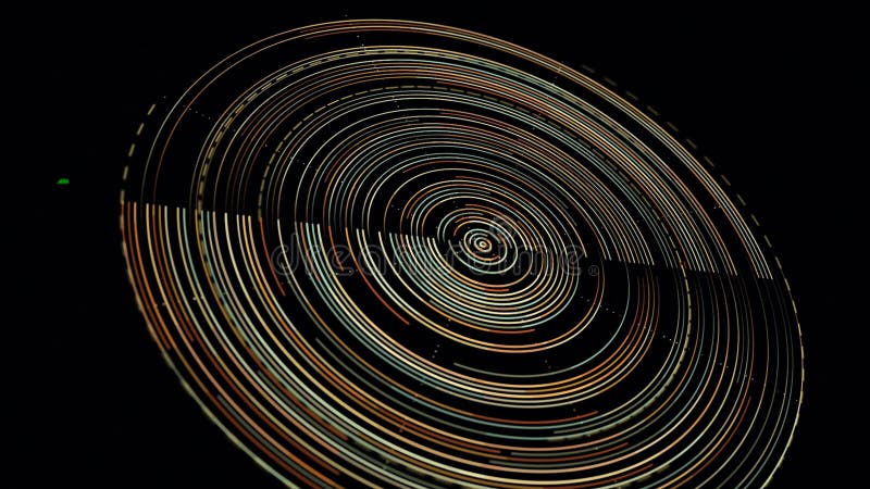 Disc Shaped Graphic Object with Internal Lines. Animation. Abstract ...