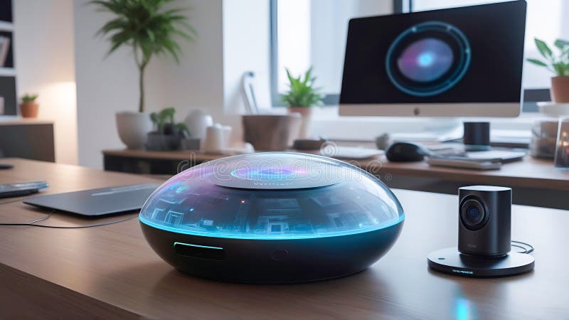 Disc-shaped Smart Home Voice Assistant Casting a Holographic Projection ...