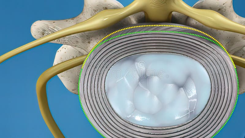 Disc System Slippage and Nerve Pressure Stock Illustration ...