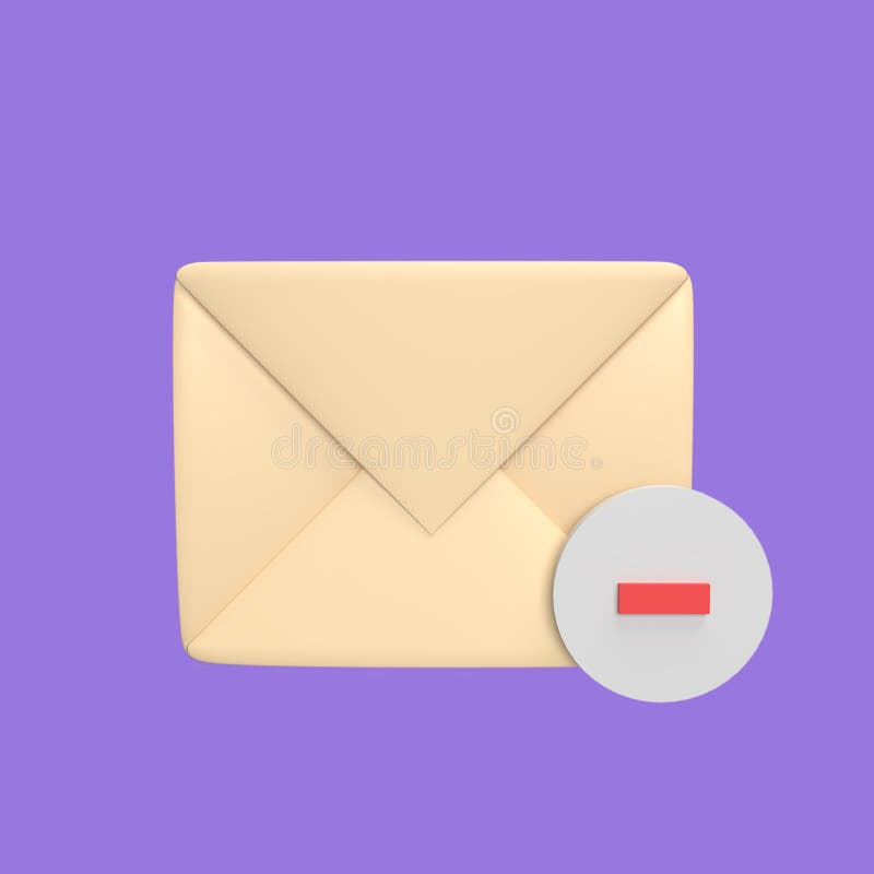 Discard Messages 3d Icon Model Cartoon Style Concept. Render ...