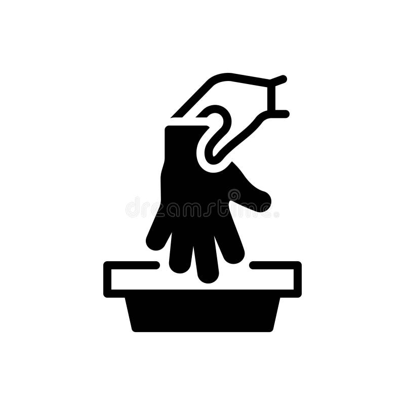 Black Solid Icon for Discard Used Gloves, Discard and Medical Stock ...