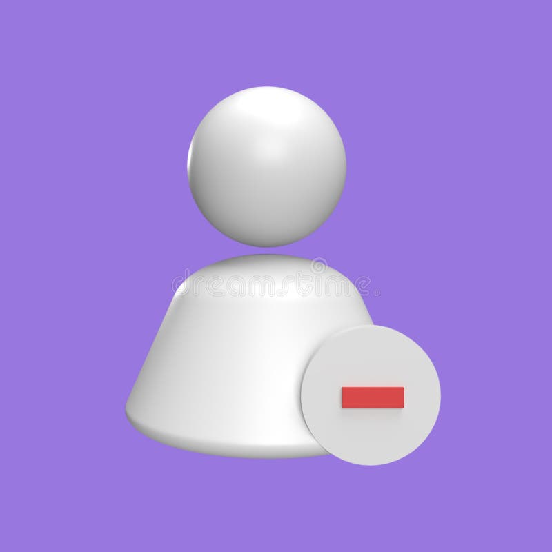 Discard User 3d Icon Model Cartoon Style Concept. Render Illustration ...
