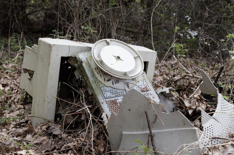 Discarded Appliance in Natural Setting. Stock Image - Image of machine ...