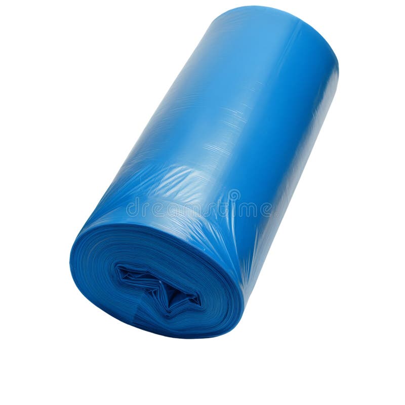 Blue Plastic Trash Bag Roll Isolated on Transparent Background, Ideal ...