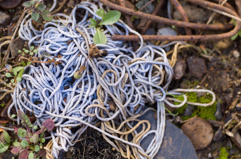 Discarded blue wool stock image. Image of mess, tangled - 89890619