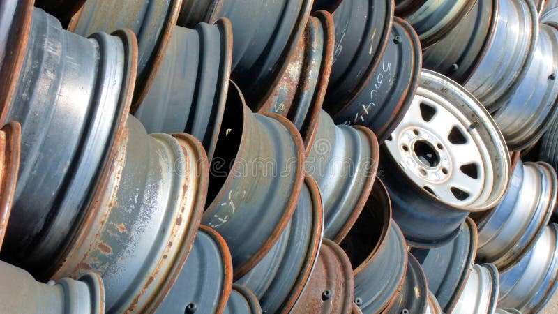 Automotive: Closeup of Discarded Car Wheels Stock Image - Image of ...