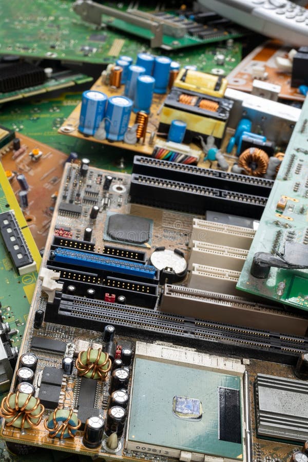 Discarded Circuit Boards Highlighting Electronic Waste and ...