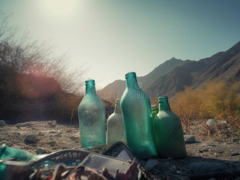 Discarded Dirty Plastic Bottles are Lying in Nature. Environmental ...