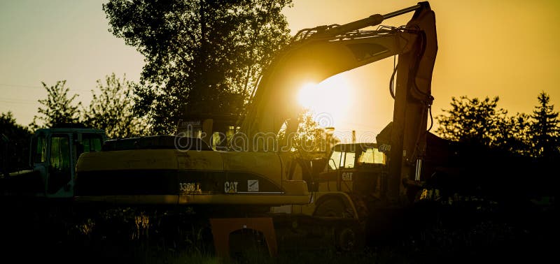 Discarded machines stock image. Image of lights, sunrise - 229849657