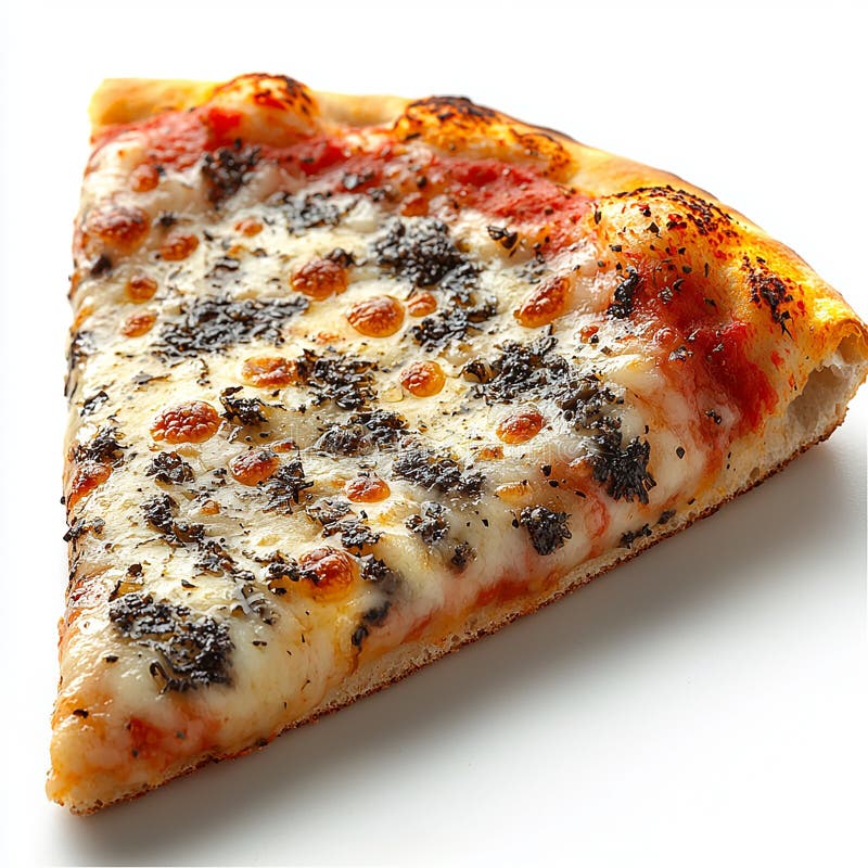 Discarded Pizza Slice with Mold and Dried-out Crust Left on a White ...