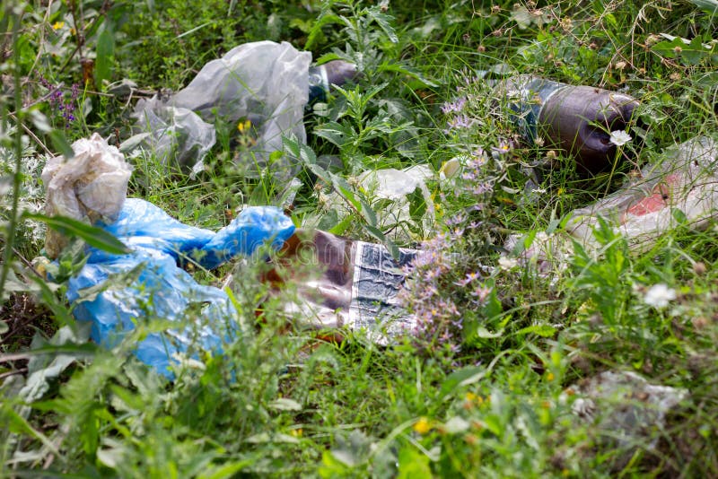 Discarded on the Roadside Trash , the Urban Environment Pollution Stock ...