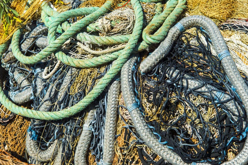 Discarded Fishing Nets Ropes Stock Photo - Image of yard, wharf: 41465308