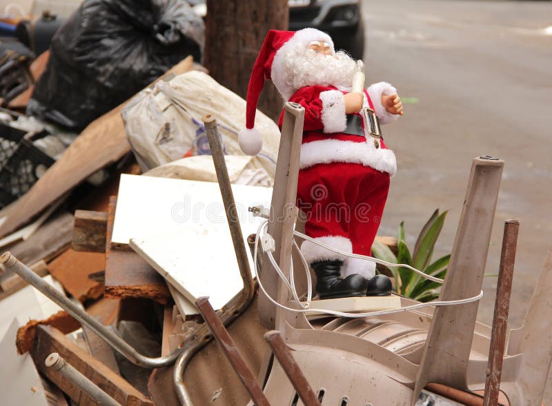 Discarded Santa Claus stock image. Image of santa, sidewalk - 33920915