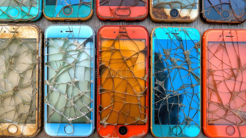 Discarded Technology Graveyard in Nature Stock Illustration ...