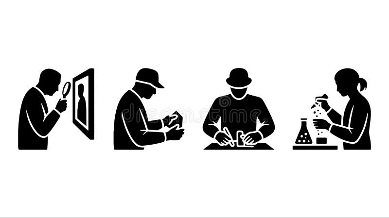 Discerning Detective Counting Money Engineer Measuring Drafting Woman ...