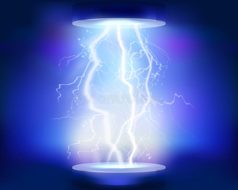 Discharge of Electricity. Vector Illustration. Stock Vector ...