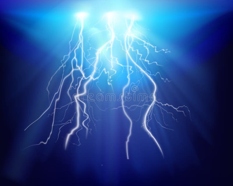 Discharge of Electricity. Vector Illustration. Stock Vector ...