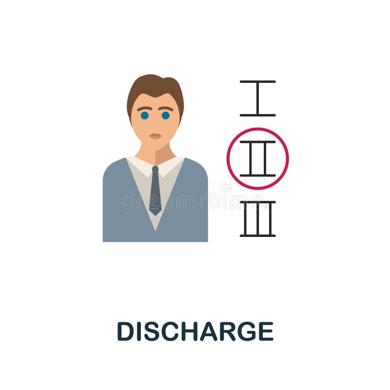 Discharge Flat Icon. Colored Element Sign from Recruitment Collection ...