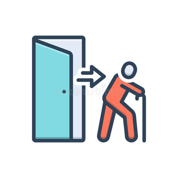 Color Illustration Icon for Discharge, Release and Exit Stock ...