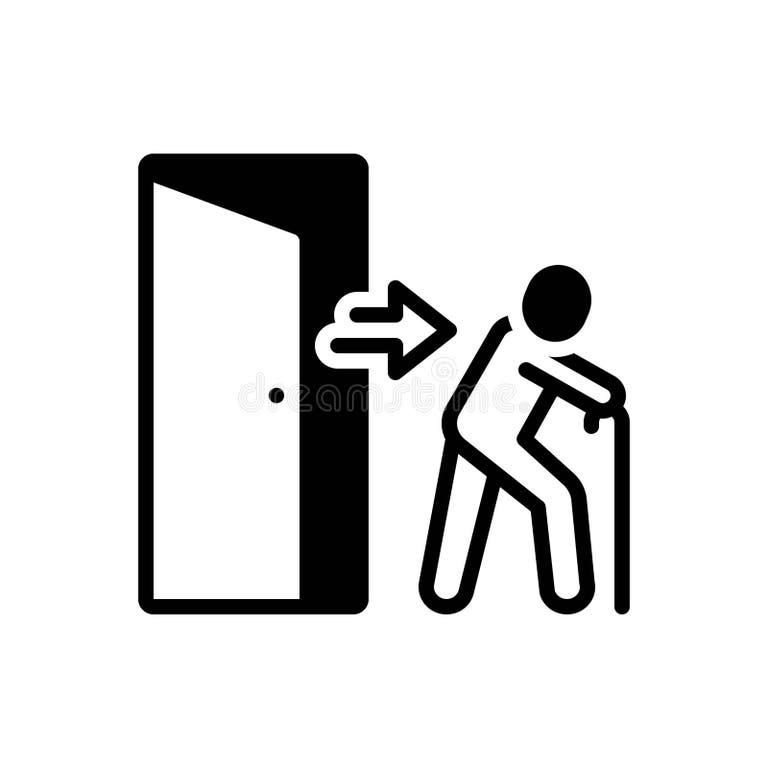 Black Solid Icon for Discharge, Release and Exit Stock Vector ...