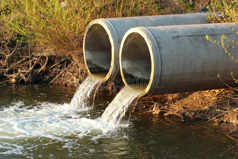 Discharge of Sewage into a River Stock Photo - Image of environment ...