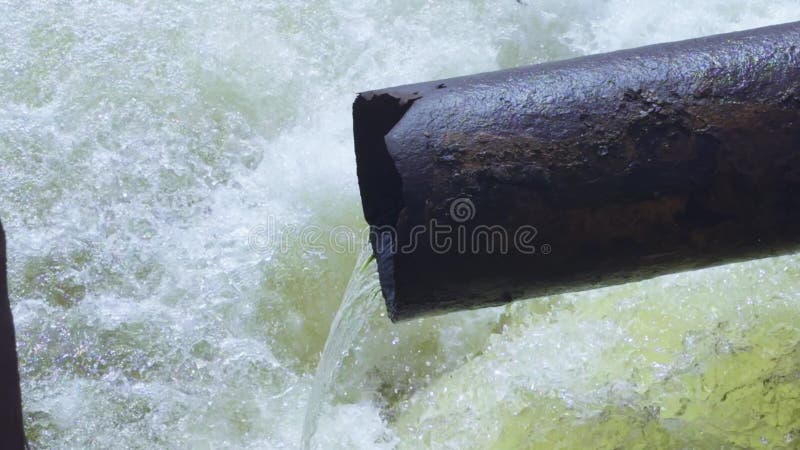 Discharge of Water from a Pipe into a River, Indicating a Potential ...