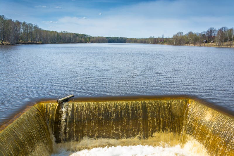 Discharge of Water To the Reservoir. Stock Image - Image of splash ...