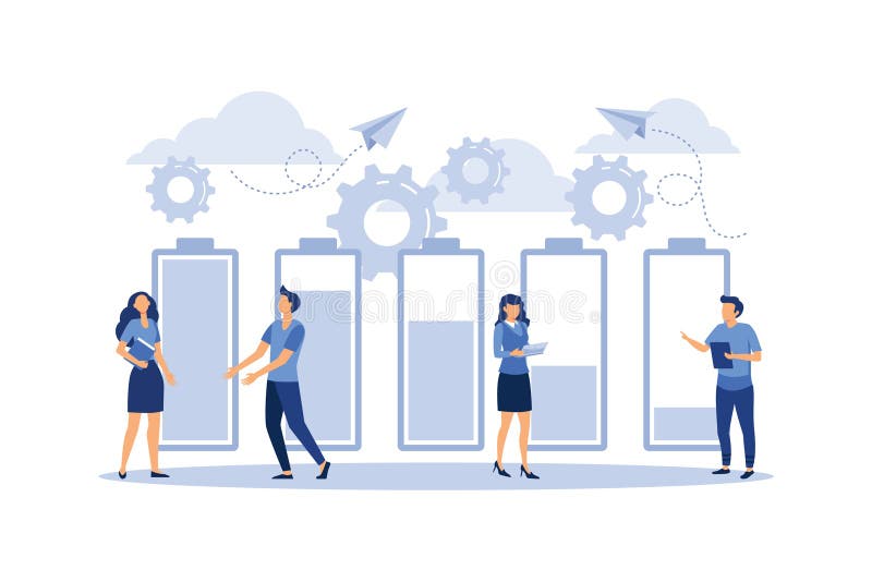 Discharged Power Sources, Various Charging State of the Battery Load ...