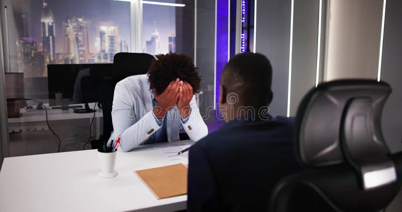Disciplinary Meeting or Interview Fail Stock Image - Image of depressed ...
