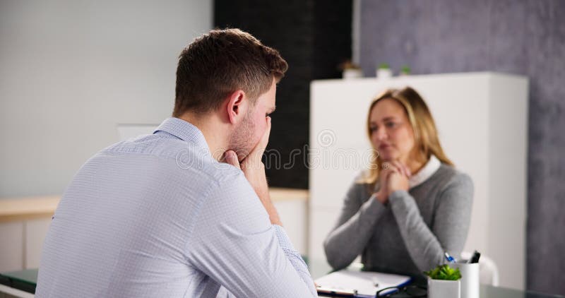 Disciplinary Meeting or Interview Fail Stock Photo - Image of headache ...