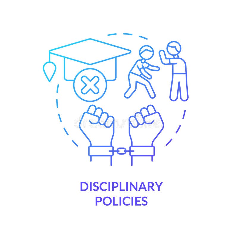 Disciplinary Policies Blue Gradient Concept Icon Stock Vector ...