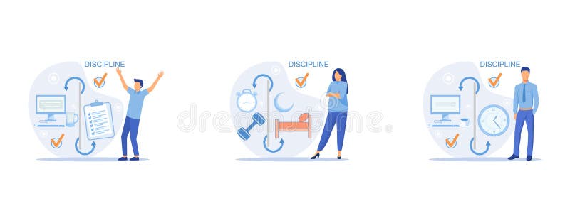 Discipline Concept Icon. Time Management Stock Vector - Illustration of ...